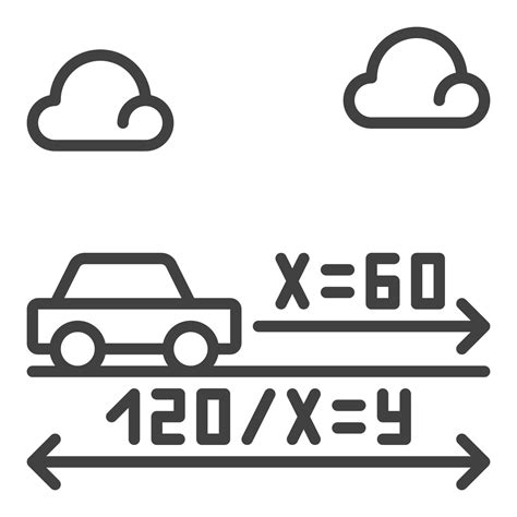 Illustrative Mathematics Task With Car Vector Concept Line Icon 25361627 Vector Art At Vecteezy