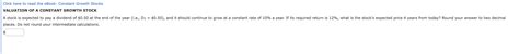 Solved Click Here To Read The Ebook Constant Growth Stocks