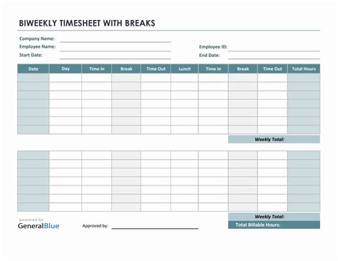 Free Excel Biweekly Timesheet Templates