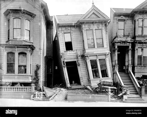 San Francisco California 1906 Victorian Homes On Howard Street Near