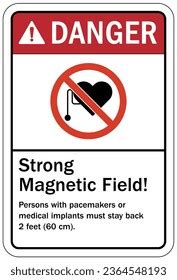 Magnetic Field Pacemaker Warning Sign Labels Stock Vector Royalty Free