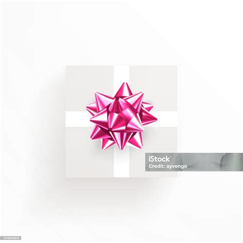 사실적인 루비 레드 리본 매듭장식 화이트 기프트 박스 인사말 카드 초대장 배너 공지 사항 할인 선물 포장 장식 요소 공휴일에 대한 스톡 벡터 아트 및 기타 이미지 Istock