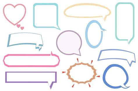Premium Vector Set Of The Blank Speech Bubble Conversation Box