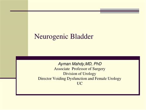 PPT Neurogenic Bladder PowerPoint Presentation Free Download ID 6299357