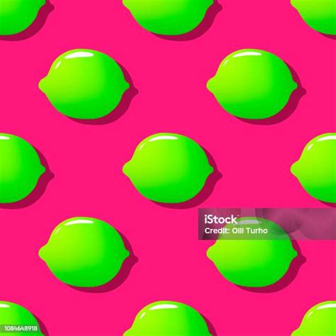 벡터 평면 아이콘 라임의 완벽 한 패턴입니다 빛 녹색 감귤 류의 과일 패턴에 대한 스톡 벡터 아트 및 기타 이미지 패턴 라임 레몬 Istock