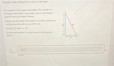 Solved Consider A Ladder Sliding Down A Wall As In The