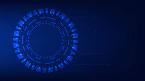 현대 그래픽 디자인 미래 기술 배경을 위한 하이테크 서클 디지털 Hud 화면 프리미엄 벡터