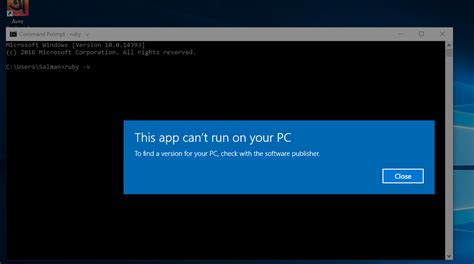 Cant Run Ruby Command On Windows 10 Stack Overflow