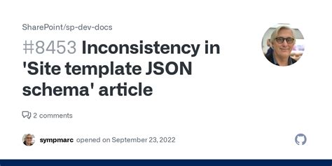 Inconsistency In Site Template Json Schema Article · Issue 8453 · Sharepointsp Dev Docs · Github