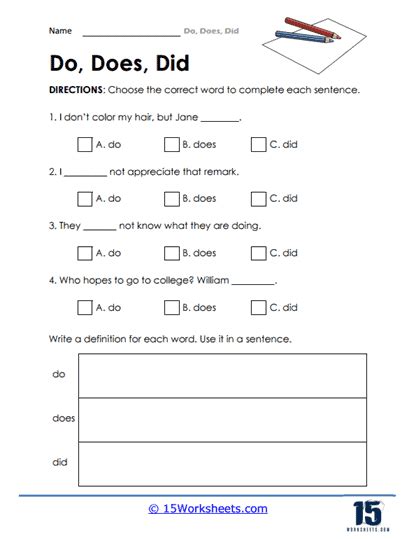 Do Does Did Worksheets Present And Past Simple 15