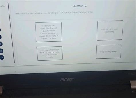 SDLC Question 2 Match The Objectives With The StudyX