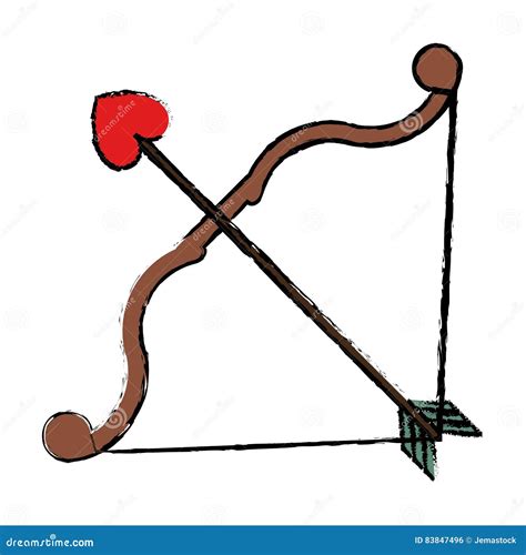 Drawing Bow And Arrow Heart Love Sign Stock Vector Illustration Of Beautiful Passion