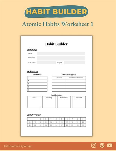 Atomic Habit Tracker Atomic Habits By James Clear Habit Worksheet Daily