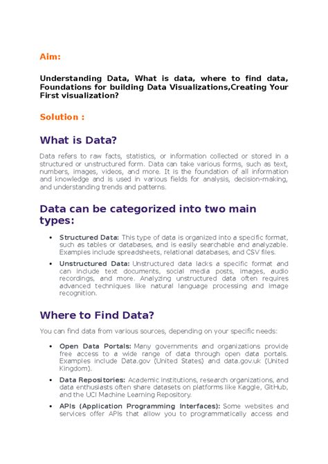 Tableau Powerbi Lab Experiment 1 Aim Understanding Data What Is