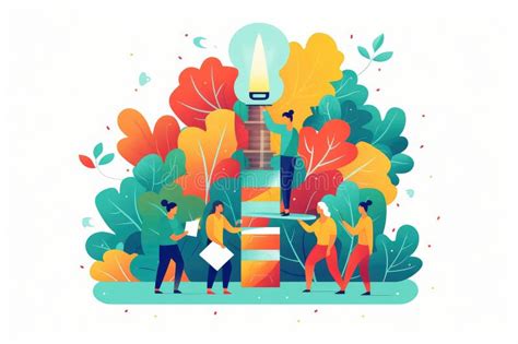 Business Team Work Flat Concept Infographic On A White Background Generative Ai Stock