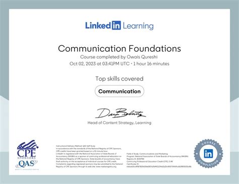 owais qureshi on linkedin alhamdulillah completed the course of communication foundation 😊
