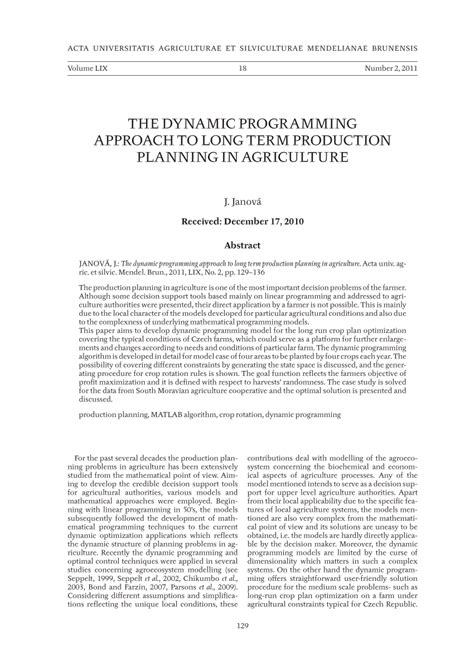 pdf the dynamic programming approach to long term production planning