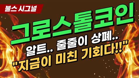 그로스톨코인 알트 줄줄이 상폐 지금이 미친 기회다 그로스톨코인그로스톨코인전망그로스톨코인매수가그로스톨코인그로스톨코인전망 Youtube