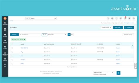 Assetsonar Cisco Networking App Marketplace