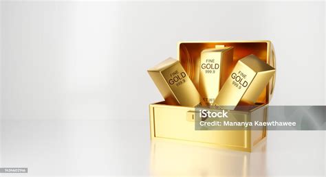 흰색 배경 추상에 격리된 금 보물 상자의 주괴 서프라이즈 박스 머니 3d 렌더링 그림의 많은 쌓인 금괴 더미 부의 개념 0명에 대한 스톡 사진 및 기타 이미지 Istock