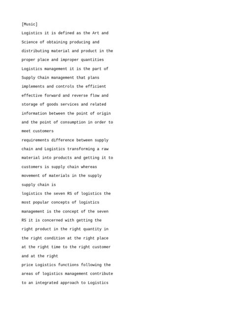 What Is Logistics Management Meaning Importance Basic Functions