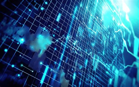 Abstract Digital Background Depicting Data Visualization With Glowing