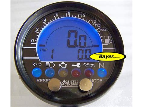 Speedometertachometer Acewell Ace 2866 Black