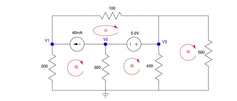 4 current loops for the following circuit a