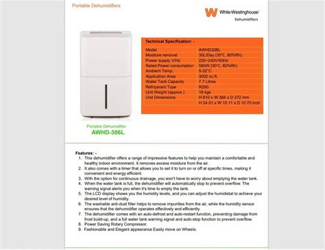 Awhd306l Portable Dehumidifier At Best Price In New Delhi Id 2853715640312