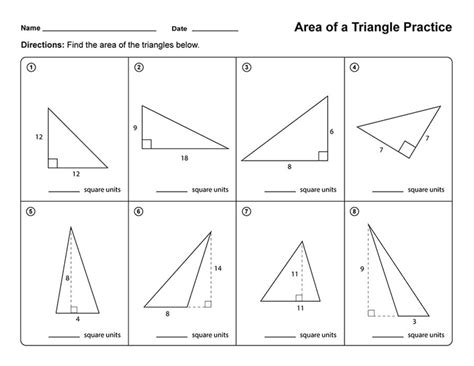 Printable Area Of A Triangle Practice Free Download And Print For You