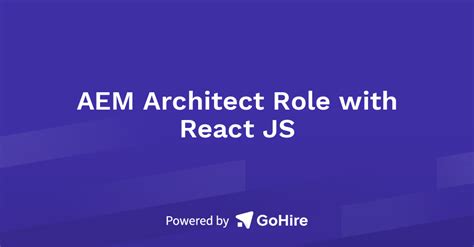 AEM Architect Role With React JS At N Consulting Ltd Jobs At N Consulting Ltd