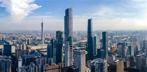 航拍广州CBD写字楼珠江新城高清图片下载 正版图片501632068 摄图网
