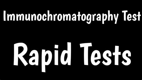 Rapid Tests Immunochromatography Test Lateral Flow Assay Youtube