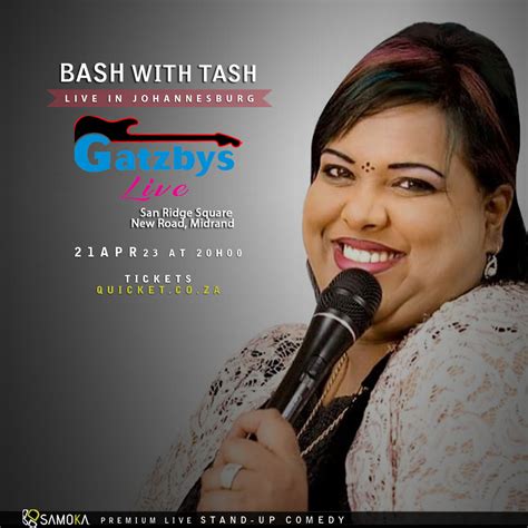 Book Tickets For Bash With Tash LIVE In Midrand At Gatzbys LIVE 21 Apr 2023
