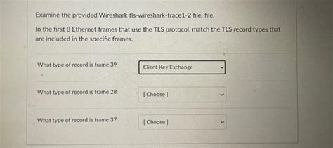 Examine The Provided Wireshark Tls Wireshark Trace Chegg Com