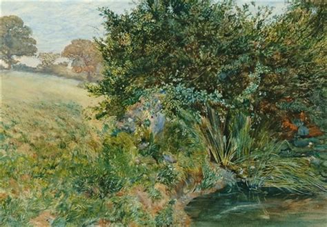 British School 19th Century A Shady Stream A Pre Raphaelite