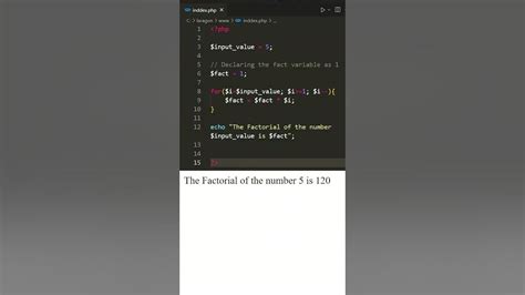 How To Calculate Factorial In Php Using For Loop And Xampp Shortsfeed Shortsviral Shorts