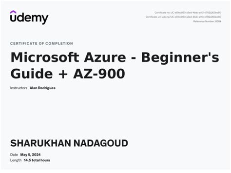 Sharukhan Nadagoud On Linkedin Azure Cloudcomputing Certification Careerdevelopment Udemy