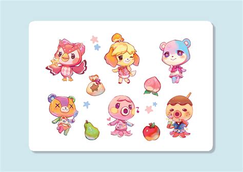 Animal Crossing Villagers Set 35x5 Kiss Cut Sticker Etsy