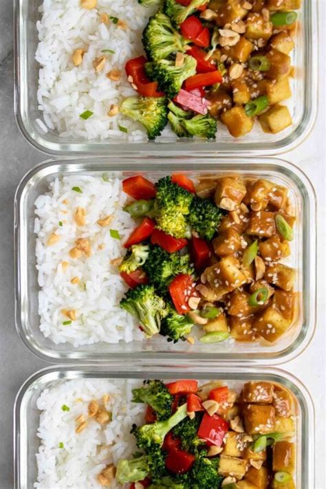 Spicy Peanut Tofu Meal Prep Bowls Stephanie Kay Nutrition