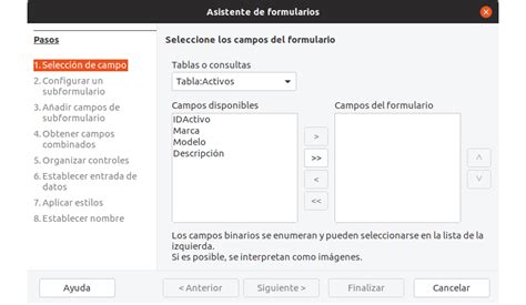 Creating Forms With Libreoffice Base Wizards