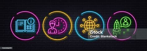 국제 지구본 교육 정보 및 근무 시간 최소 라인 아이콘 웹 응용 프로그램의 경우 벡터 인쇄 경영자에 대한 스톡 벡터 아트 및 기타 이미지 Istock