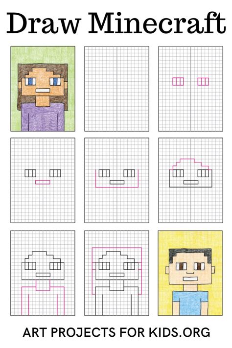 How To Draw A Minecraft Selfie Easy Minecraft Self Portrait Art Minecraft Drawings Painting