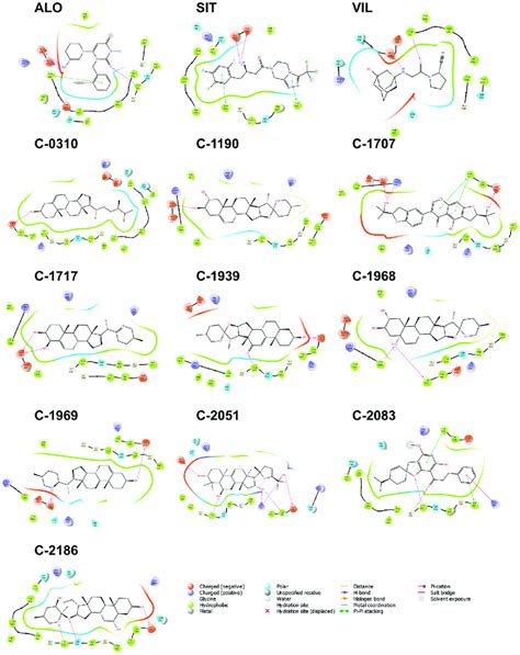 Residue Interactions Within 40 Å Against The Binding Pocket Of Dpp 4