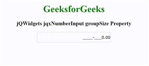 jQWidgets jqxNumberInput groupSize 属性 码农参考