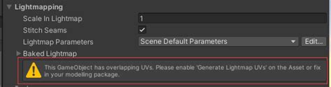 Unity烘焙光照贴图出现overlapping Uvs警告的解决方法 源码巴士