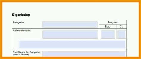 Kreativ 15 Vorlage Eigenbeleg Kostenlos Vorlagen Und Muster