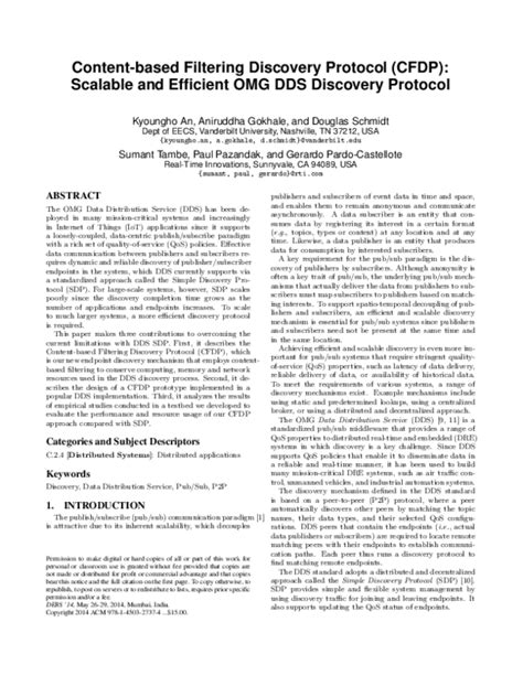 Pdf Content Based Filtering Discovery Protocol Cfdp
