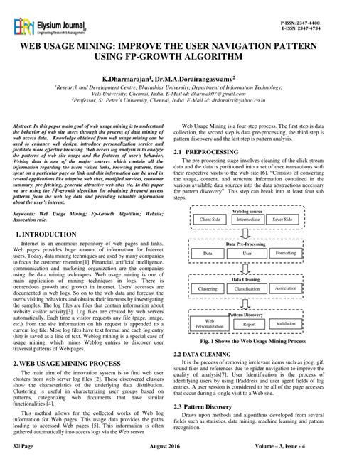 Pdf Web Usage Mining Improve The User Navigation Pattern Using Fp