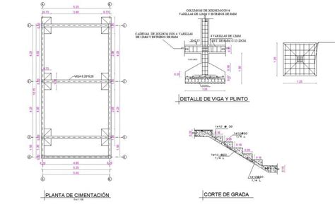 Column And Staircase Construction Detail 2d View Cad Structure Block Autocad File